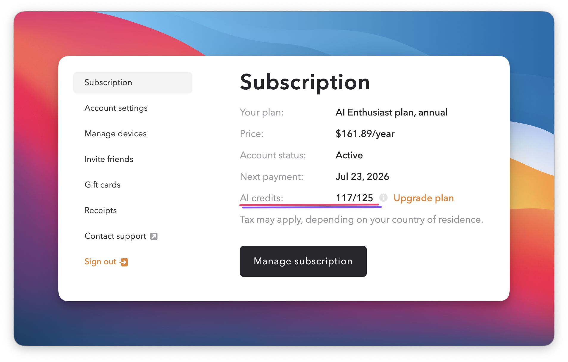 AI+ subscription plans – Setapp Support